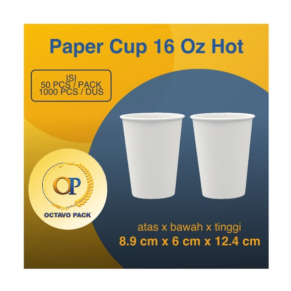 Jual Paper Cup 16 Oz Hot Polos / Gelas Kertas Minuman Panas 16 Oz | Shopee Indonesia