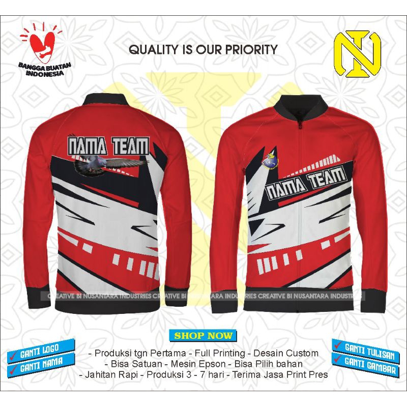 Jual jaket merpati merah custom full printing | Shopee Indonesia