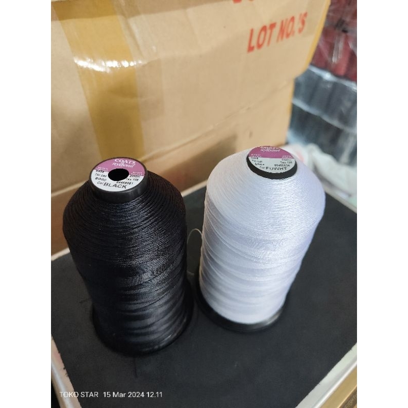 Jual Nilon Coats putih Hitam Tkt.30 280/3 Original Asli ( 2250m ) & 210 ...