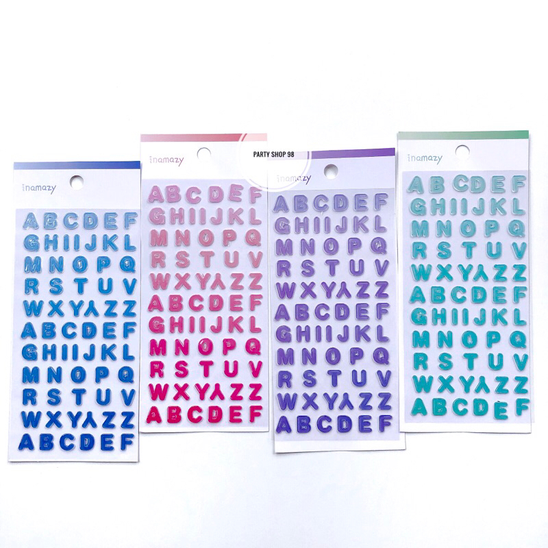 Jual INAMAZY ALPABET COLOR SEAL( TIMBUL ) / STICKER ALPABET DECO ...