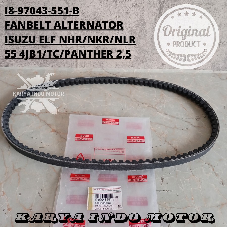 Jual TALI KIPAS / VAN BELT ALTERNATOR ISUZU NHR ORIGINAL 8-97043 551-B | Shopee Indonesia