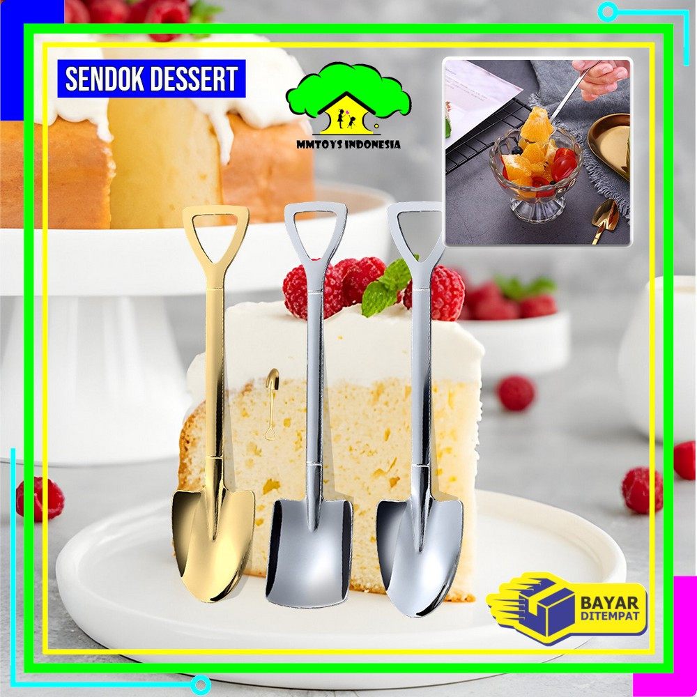Jual MI-C1006 Sendok Dessert Bentuk Sekop Besi Stainless Baja Anti ...