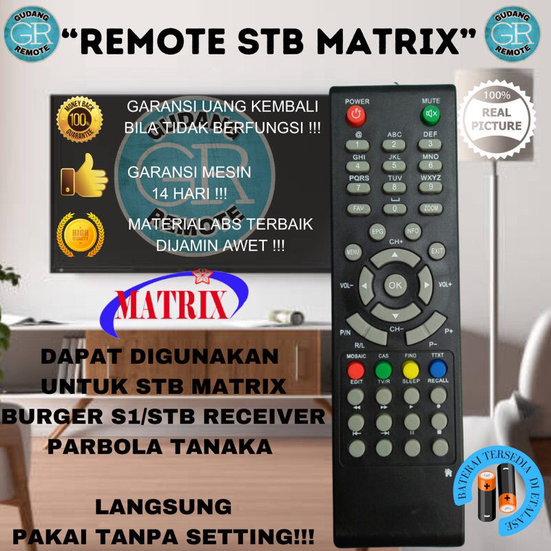 Jual Remote STB Matrix Burger S1 / Remot Set Top box Receiver Parabola ...