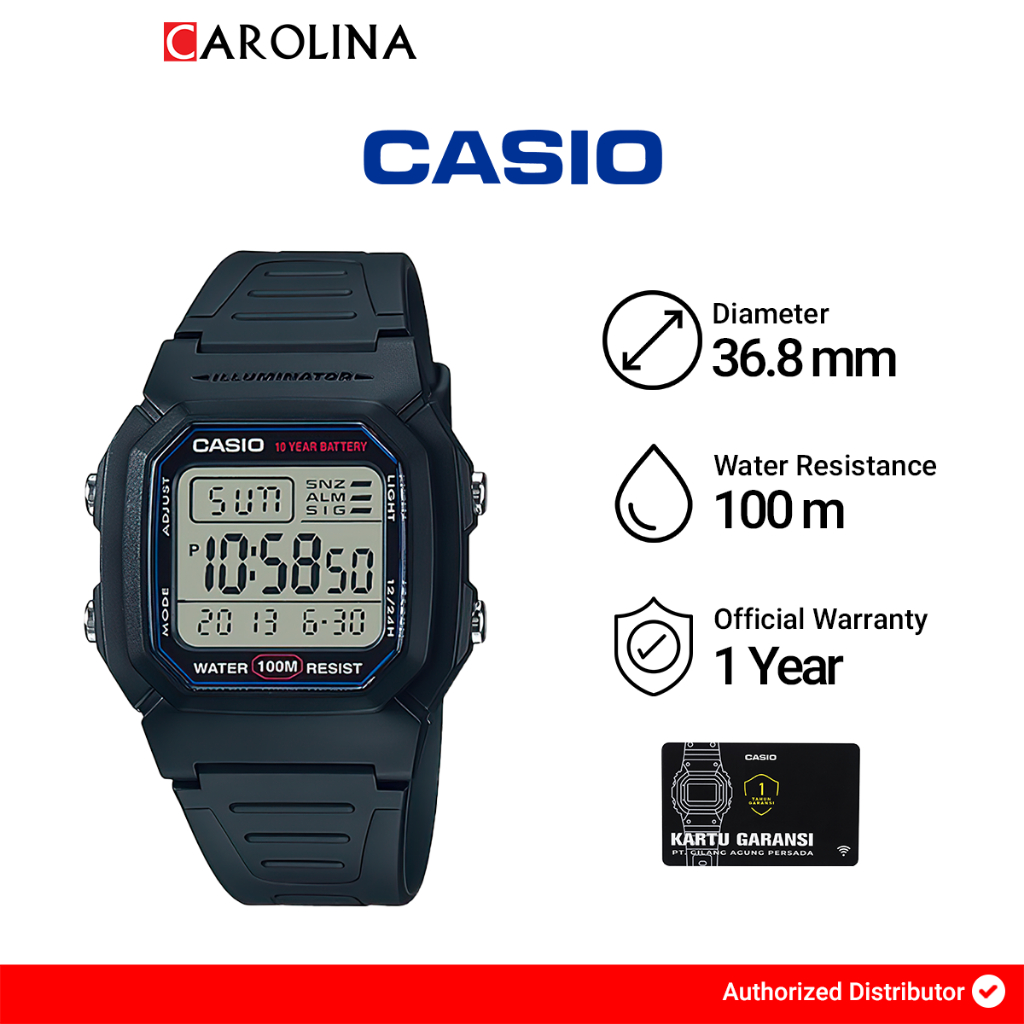 Jual Jam Tangan Pria Casio General W-800H-1A Classic 10 Year Battery | Shopee Indonesia