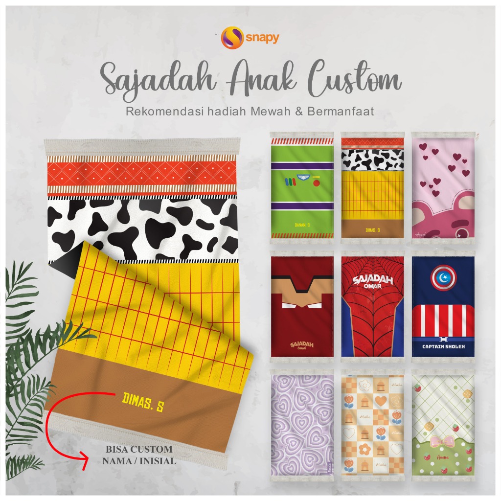 Jual Snapy - Sajadah Anak Custom / Sajadah / Anak / Gift / CUSTOM NAMA ...