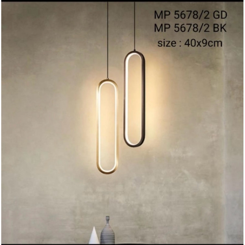 Jual Lampu Gantung Modern Double Oval Led 3 Colours | Shopee Indonesia