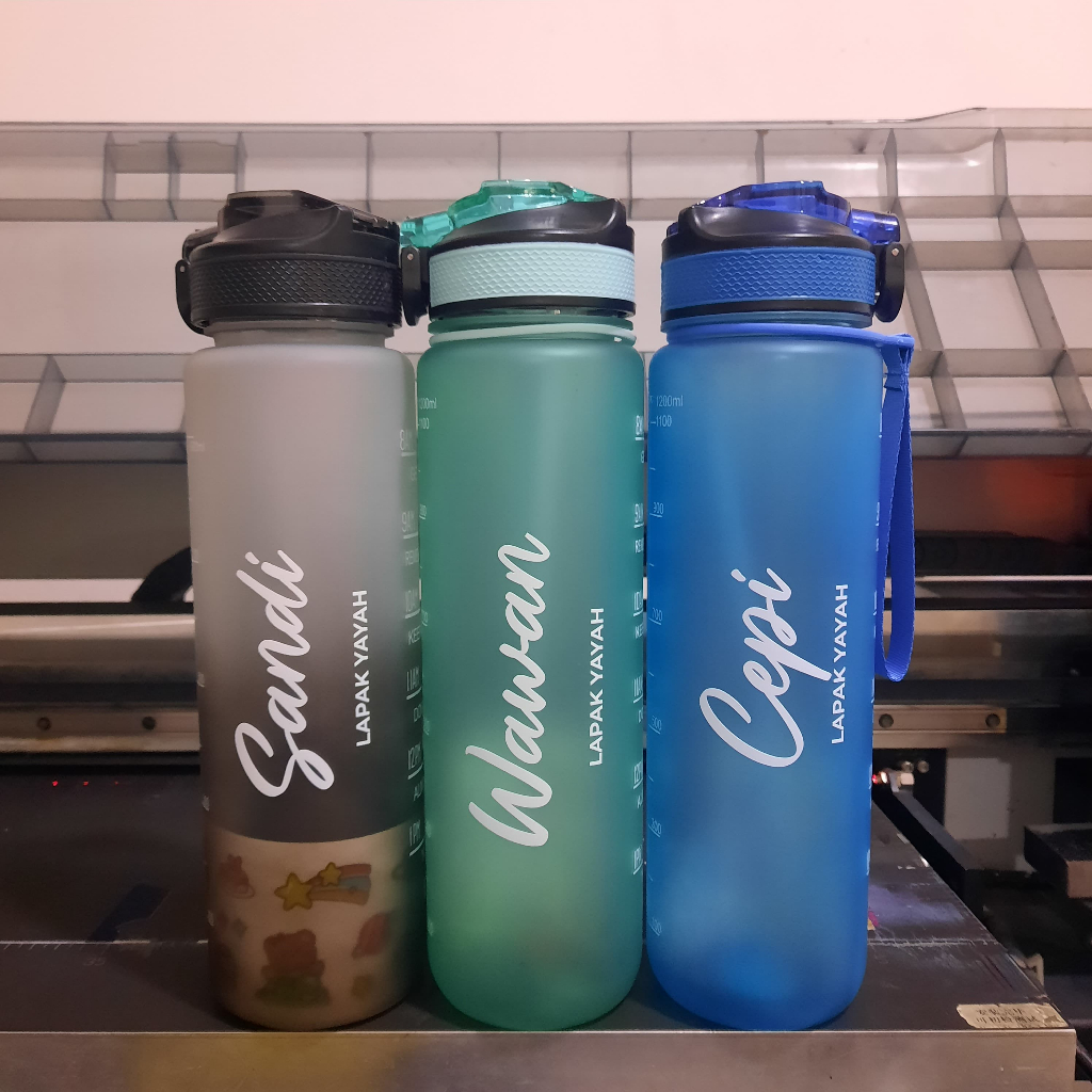 Jual BOTOL MINUM MOTIVASI CUSTOM NAMA PRINT UV DTF BOTOL MINUM PENANDA WAKTU 1200ML | Shopee ...