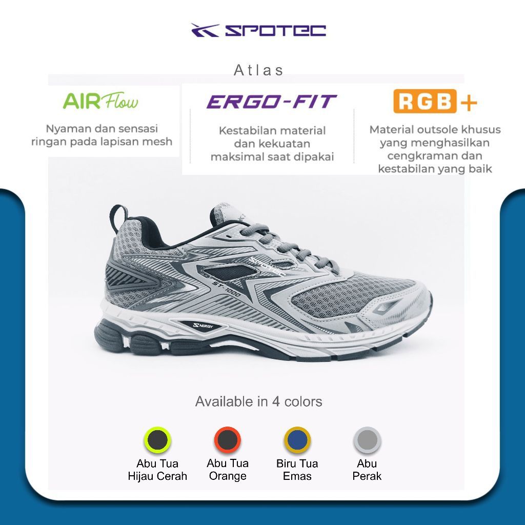 Jual Sepatu Running / Sepatu pria / Original / Spotec / Atlas | Shopee ...