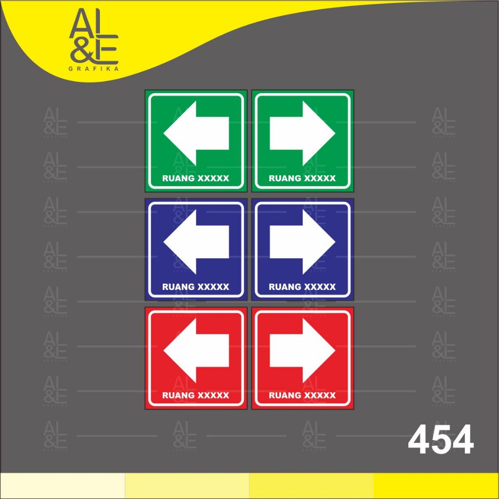 Jual 454 - Stiker Tanda Panah, Petunjuk Arah Ruangan, Sticker Vinyl ...