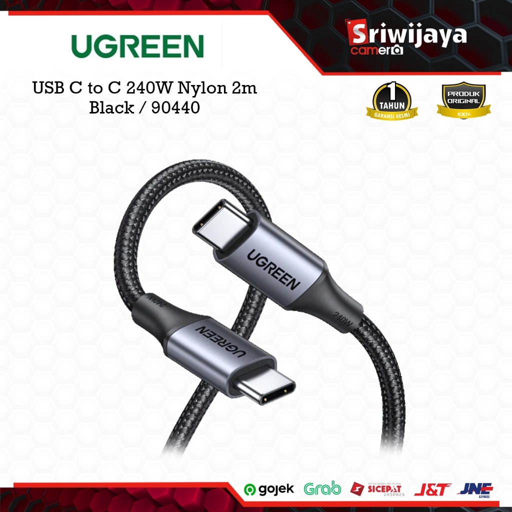 Jual UGREEN USB C to C 240W Nylon 2m / 90440 | Shopee Indonesia