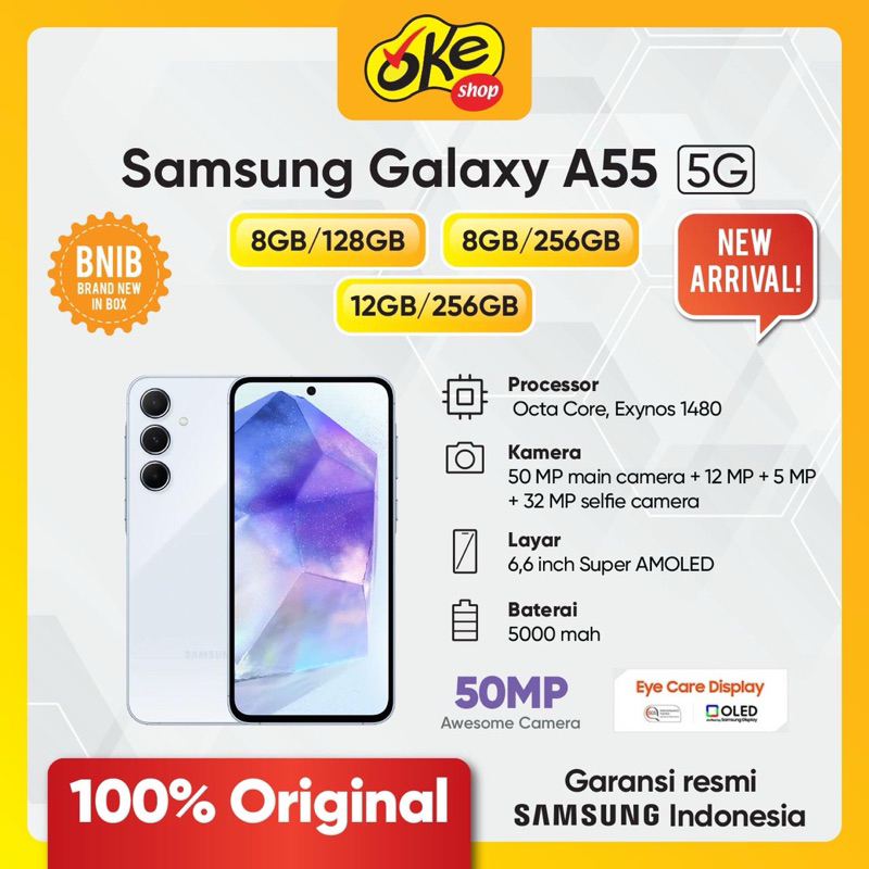 Jual Samsung Galaxy A55 5G 8/128GB 8/256GB 12/256GB - Garansi Resmi | Shopee Indonesia