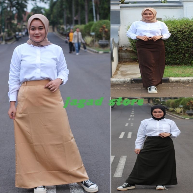 Jual rok formal wanita A line | rok hitam panjang | seragam ospek ...