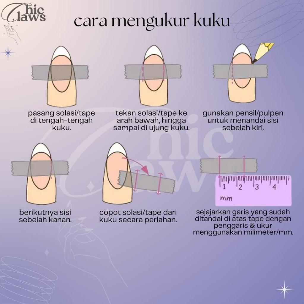 Jual Cara untuk ukur kuku press on nails & bentuk | size nails & shapes ...