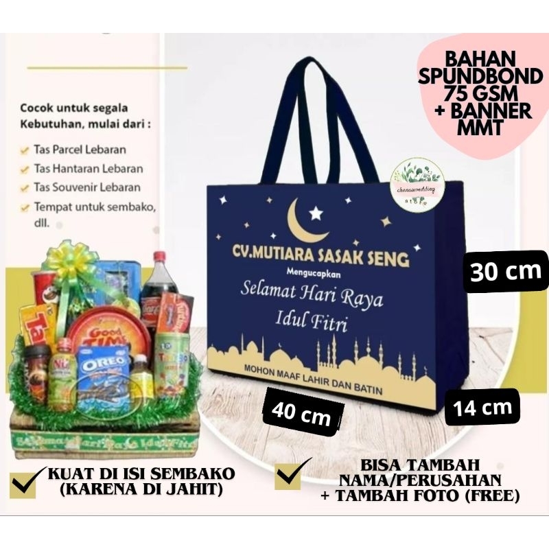 Jual Tas Bingkisan Lebaran Tambah Nama Jumbo Goodie Bag Lebaran Tas ...