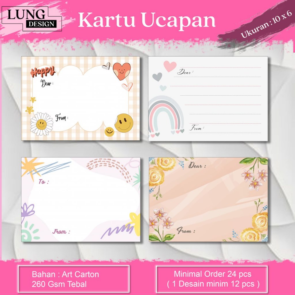 Jual Stiker ucapan-KARTU UCAPAN POLOS / Greeting Card AESTHETIC Polos ...