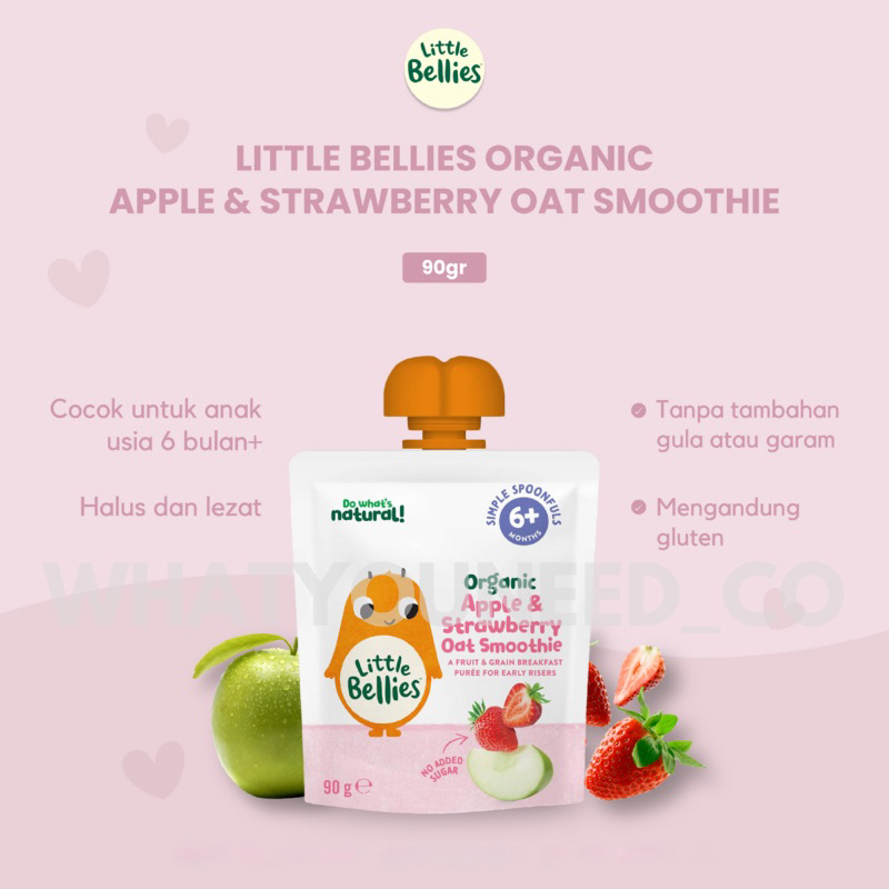 Jual NEW FLAVOUR Mpasi Little Bellies Organic Apple & Strawberry Oat ...