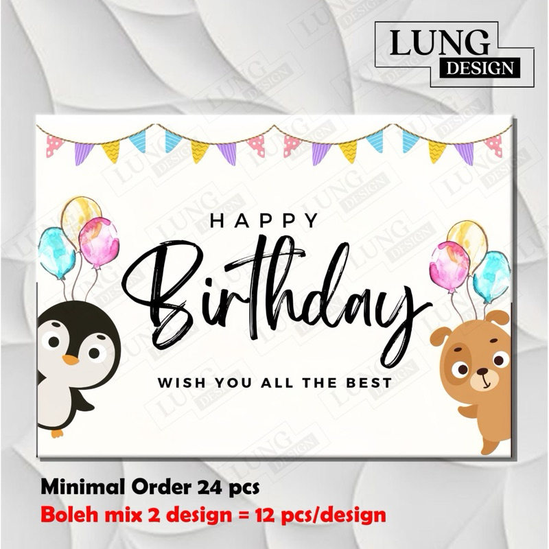 Jual (HARGA 1 PACK isi 24 PCS) Greeting Card HAPPY BIRTHDAY / Kartu ...