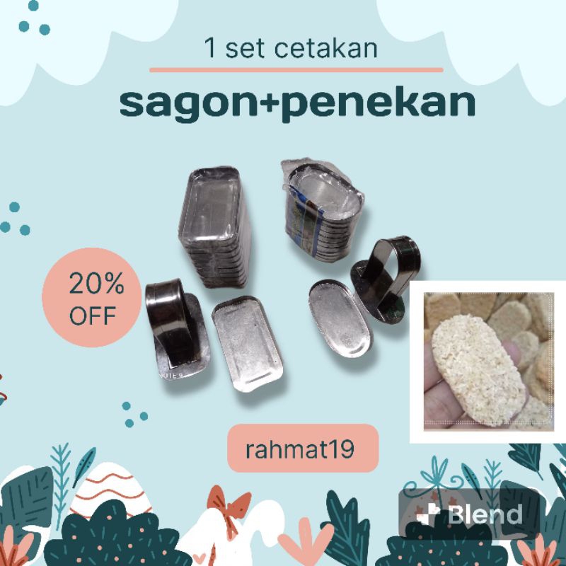 Jual cetakan sagon kotak dan Opal dan penekan nya/ satu set cetakan ...