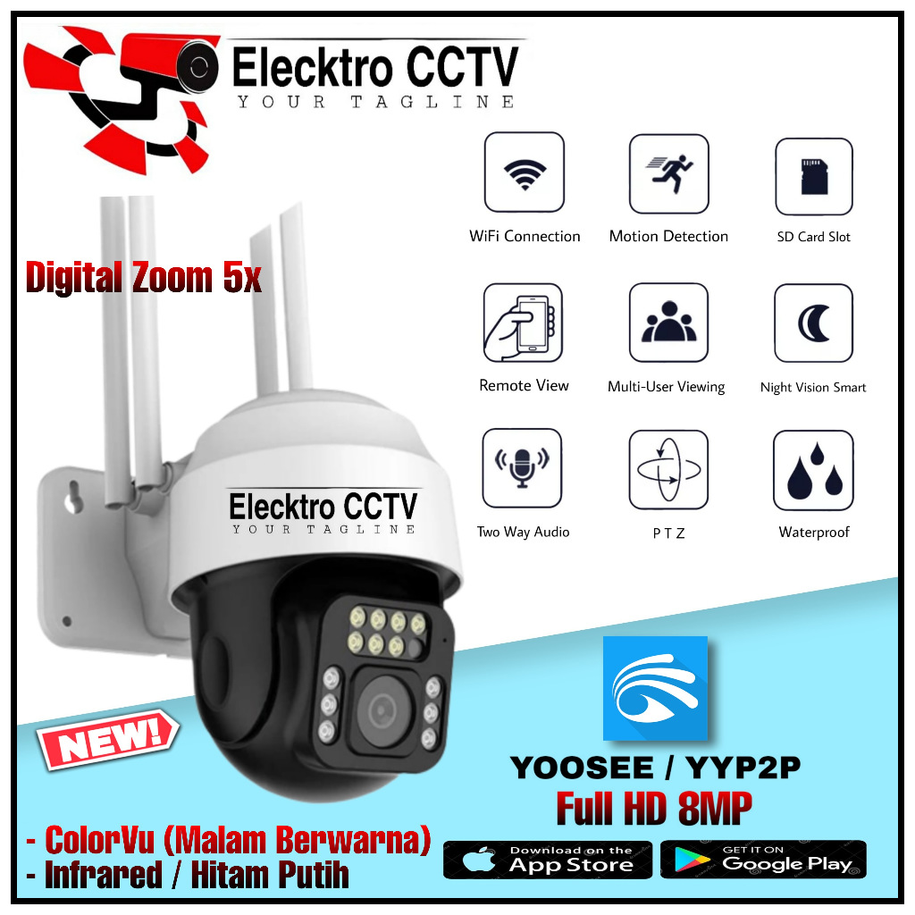 Jual IP Kamera Yoosee 8MP Cctv Wifi Yoosee Outdoor Camera Wireless Yoosee Full HD Outdoor ...