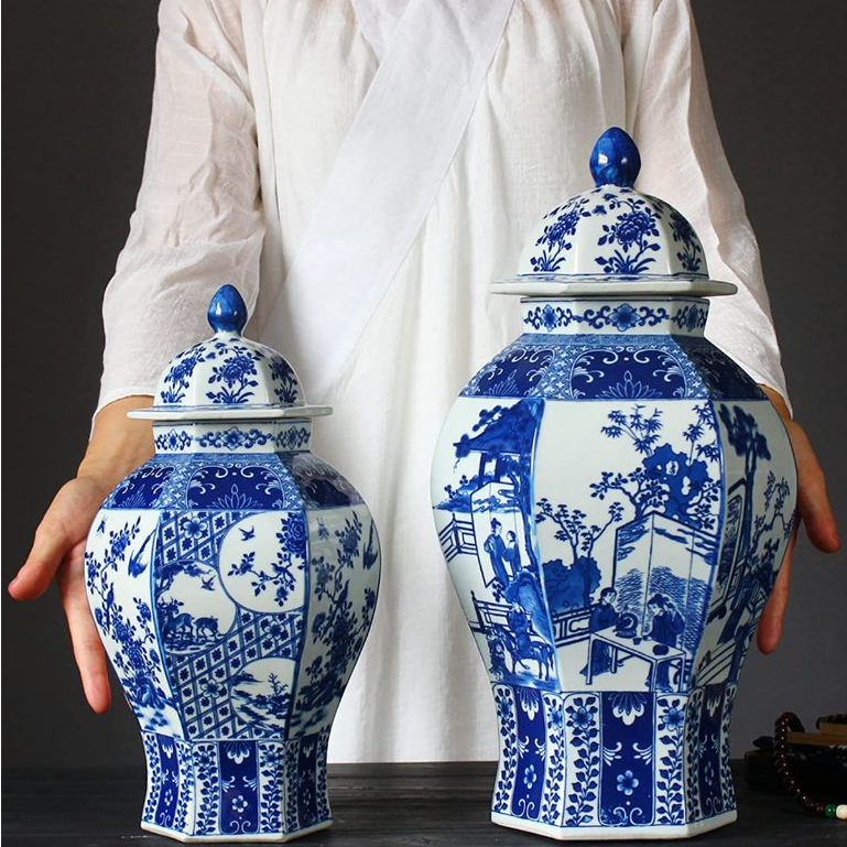 Jual Pajangan Chinoiserie Guci Keramik / Ginger Jar Vase Porcelain EB ...