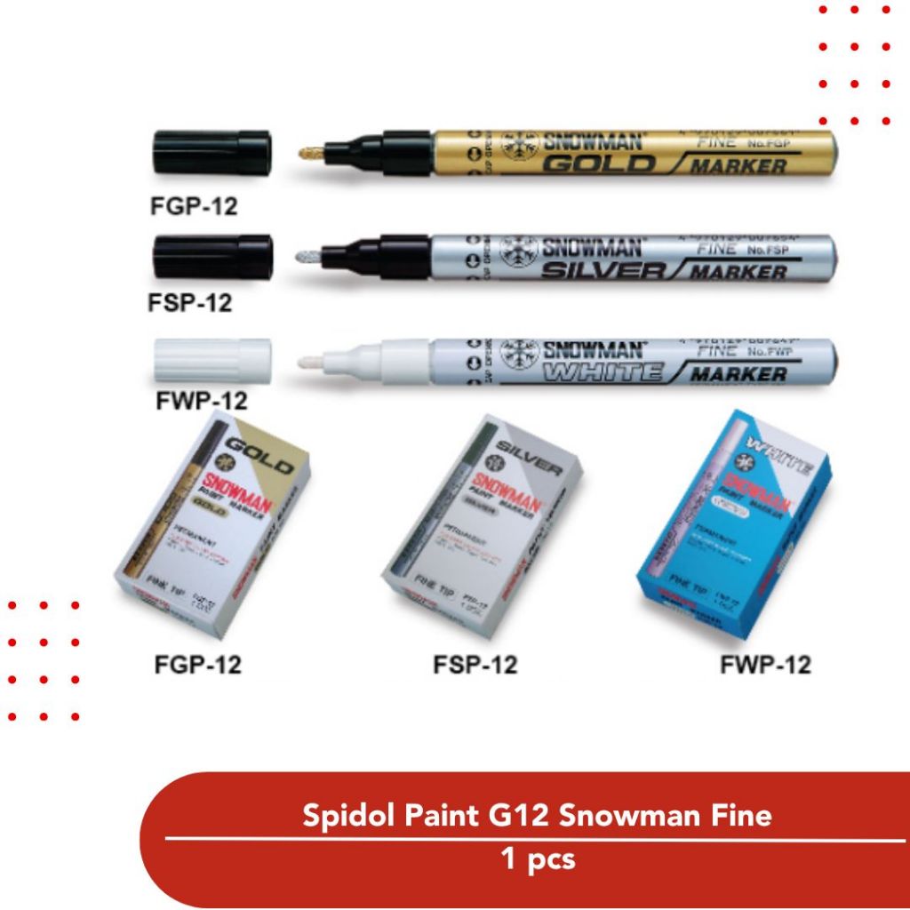 Jual Spidol Snowman Paint G12 Marker Gold , Silver , white | Shopee ...