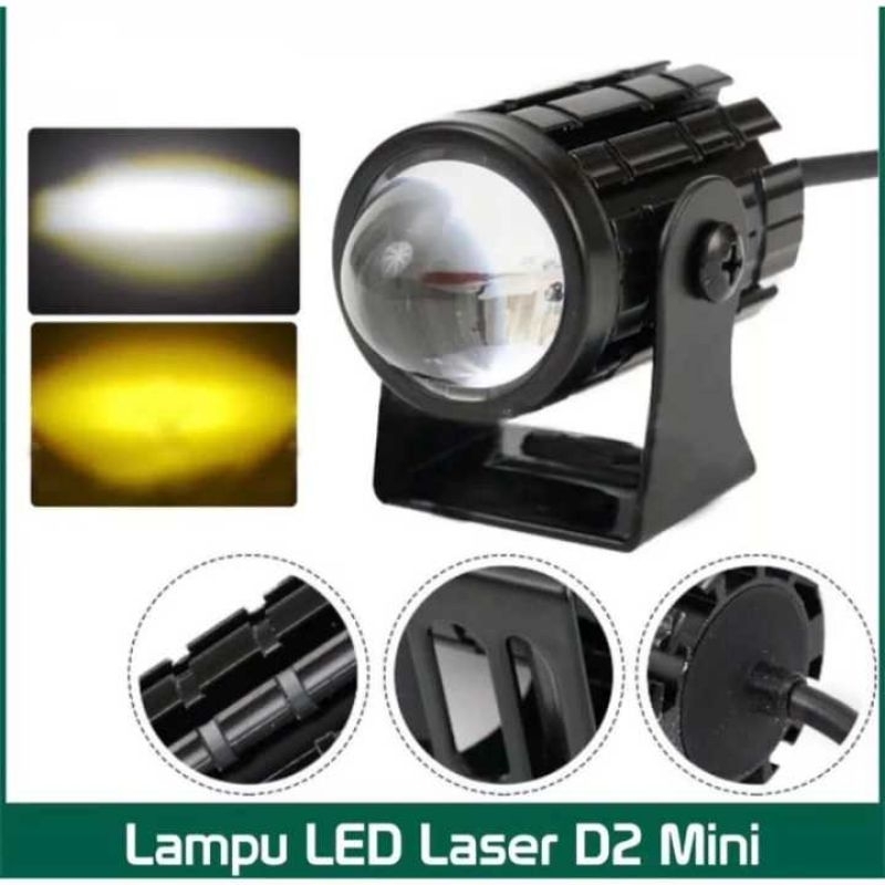 Jual Lampu tembak laser led mini 2 warna lampu d2 mini sorot foglamp ...