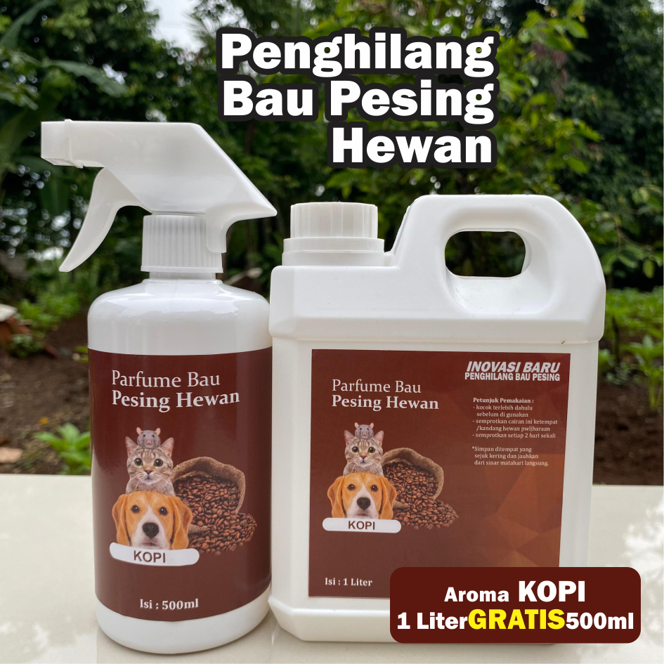 Jual SPRAY PENGHILANG BAU PESING HEWAN AROMA KOPI 1Liter GRATIS 500ml ...