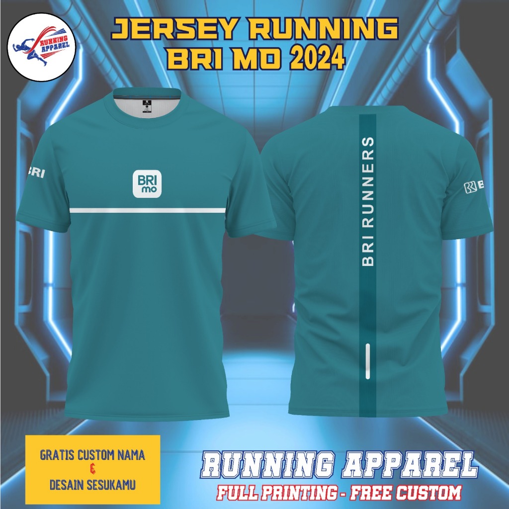 Jual Baju olahraga Lari Jersey Running Pria/Wanita BRI RUNNERS 2024 ...
