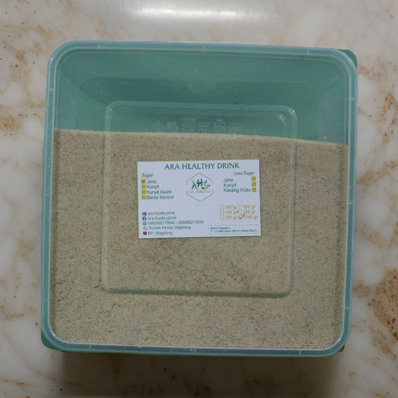 Jual Wedang Jahe Emprit bubuk + Gula 1000 Gram/ 1 Kg Toples langsung ...