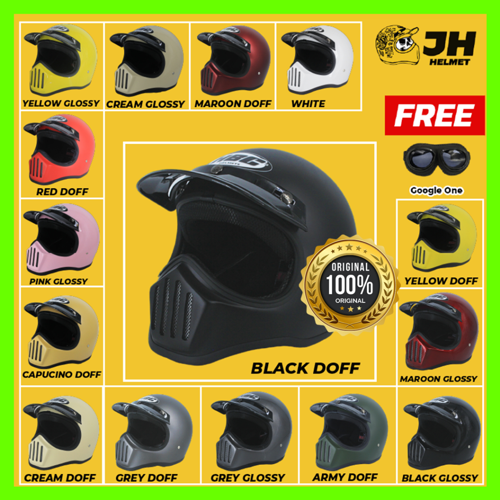 Jual Helm Cakil HBC Polos + FREE GOGGLE | Original 100% | GRATIS ONGKIR ...