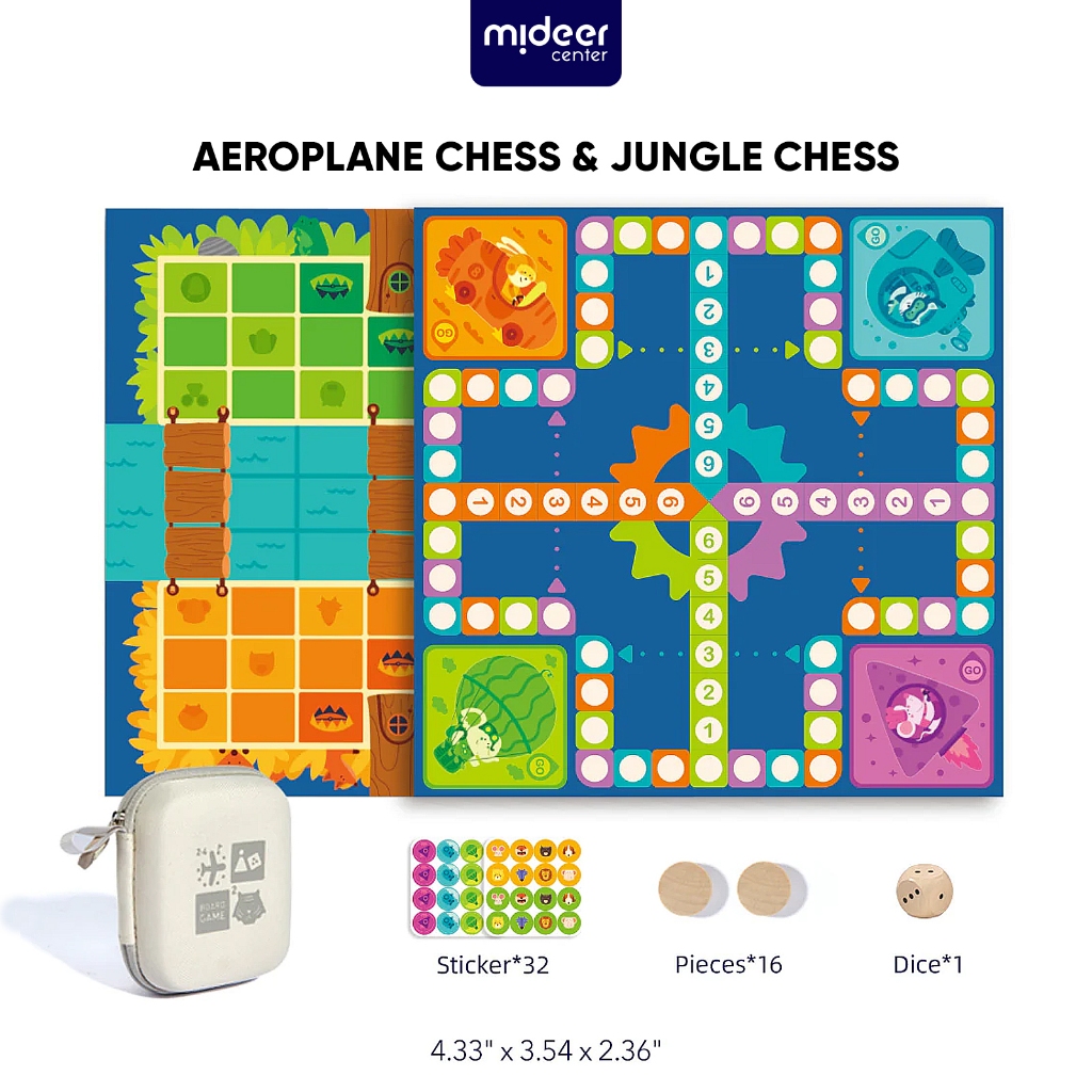 Jual Mideer 2 In 1 Aeroplane Chess And Jungle Chess Mainan Board Game ...