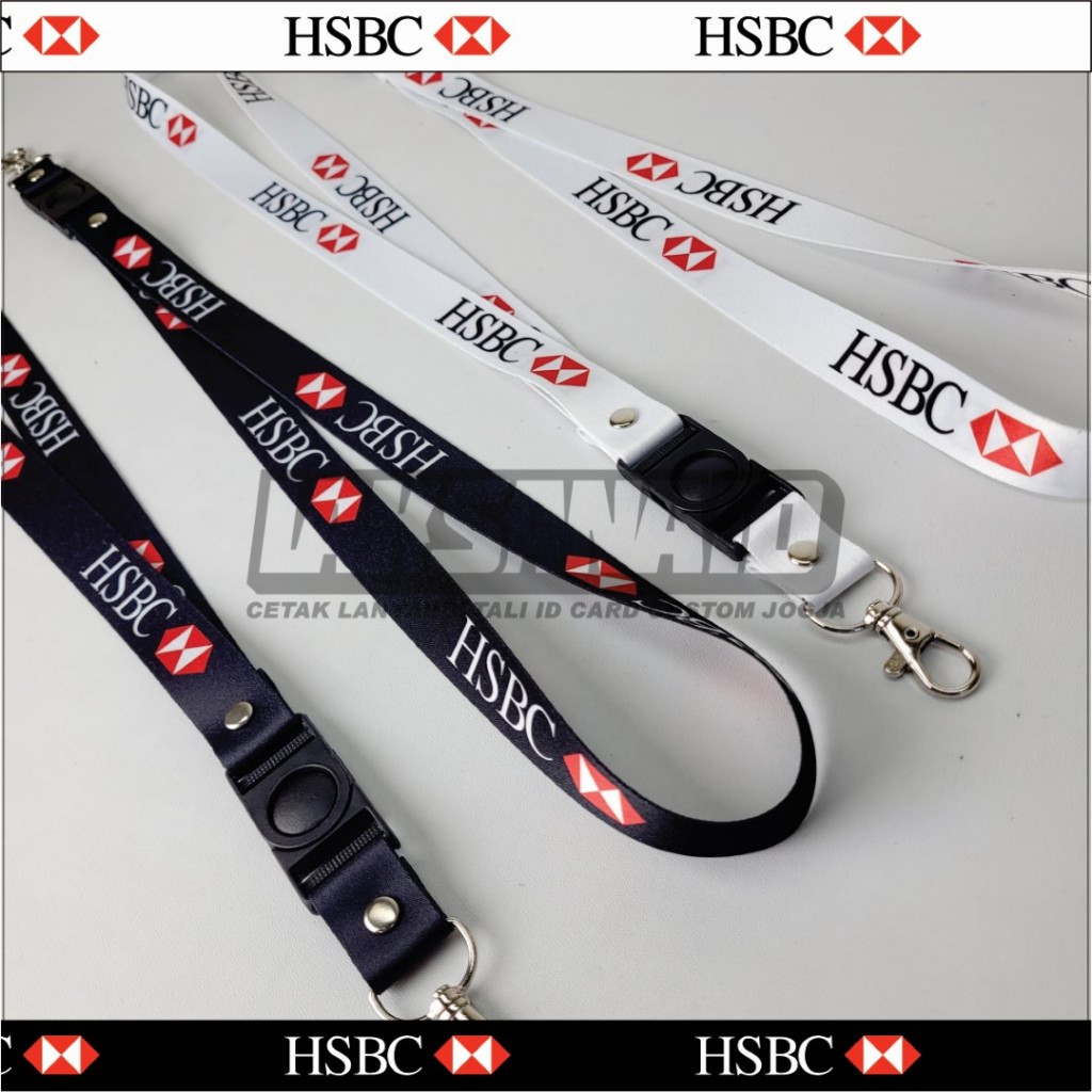 Jual LANYARD Tali ID Card HSBC FULL PRINT PLUS HOLDER | Shopee Indonesia