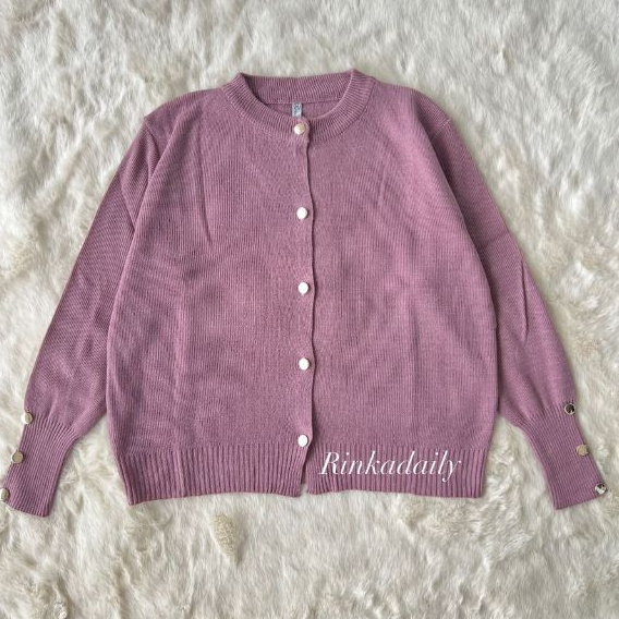 Jual Tarla Cardigan Basic Kancing Gold Tebal Premium | Shopee Indonesia