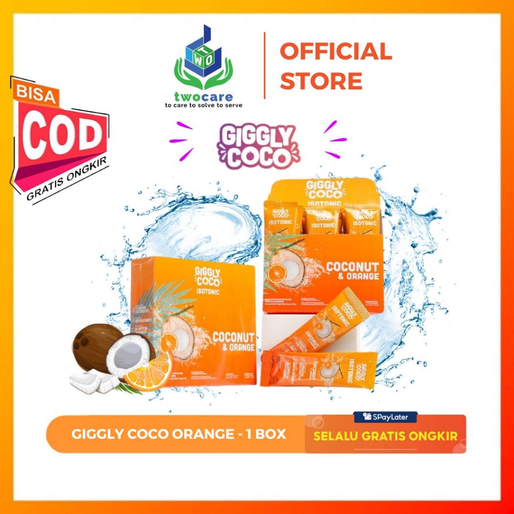 Jual Giggly Coco Isotonic Coconut Box - Coconut Orange 180gr 15 Sachet ...