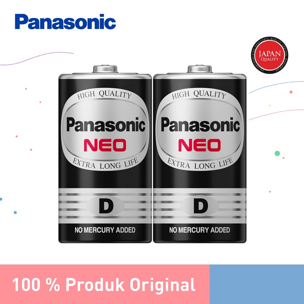 Jual Panasonic Baterai D Size Manganese Neo Hitam 2Pcs Battery Neo ...