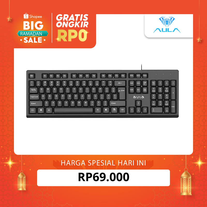 Jual Aula AK205 Wired Keyboard Membrane / Keyboard Office / Keyboard ...