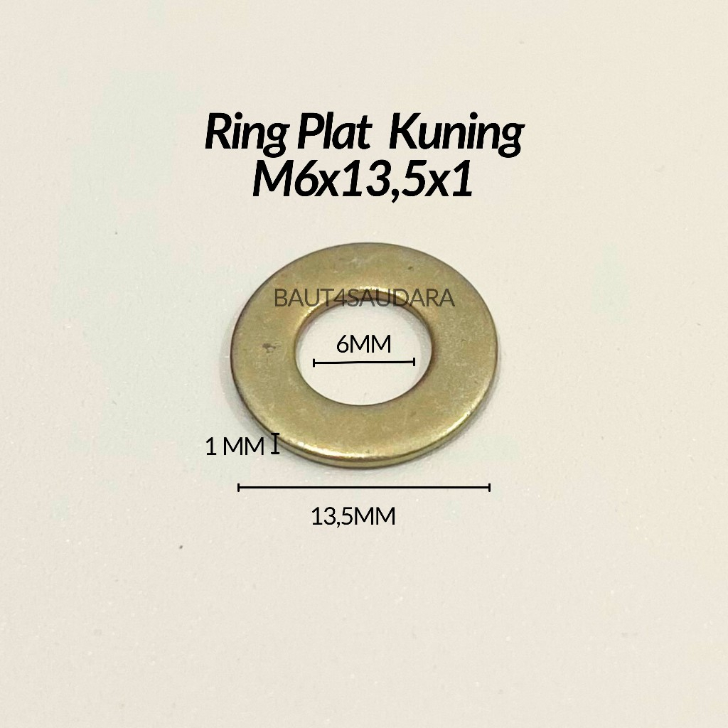 Jual Ring Plat M6x13,5x1 Kuning | Shopee Indonesia