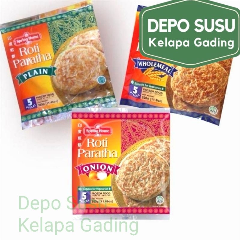 Jual LE Roti Paratha Spring Home 325gr Plain Onion Wholemeal Vegan ...