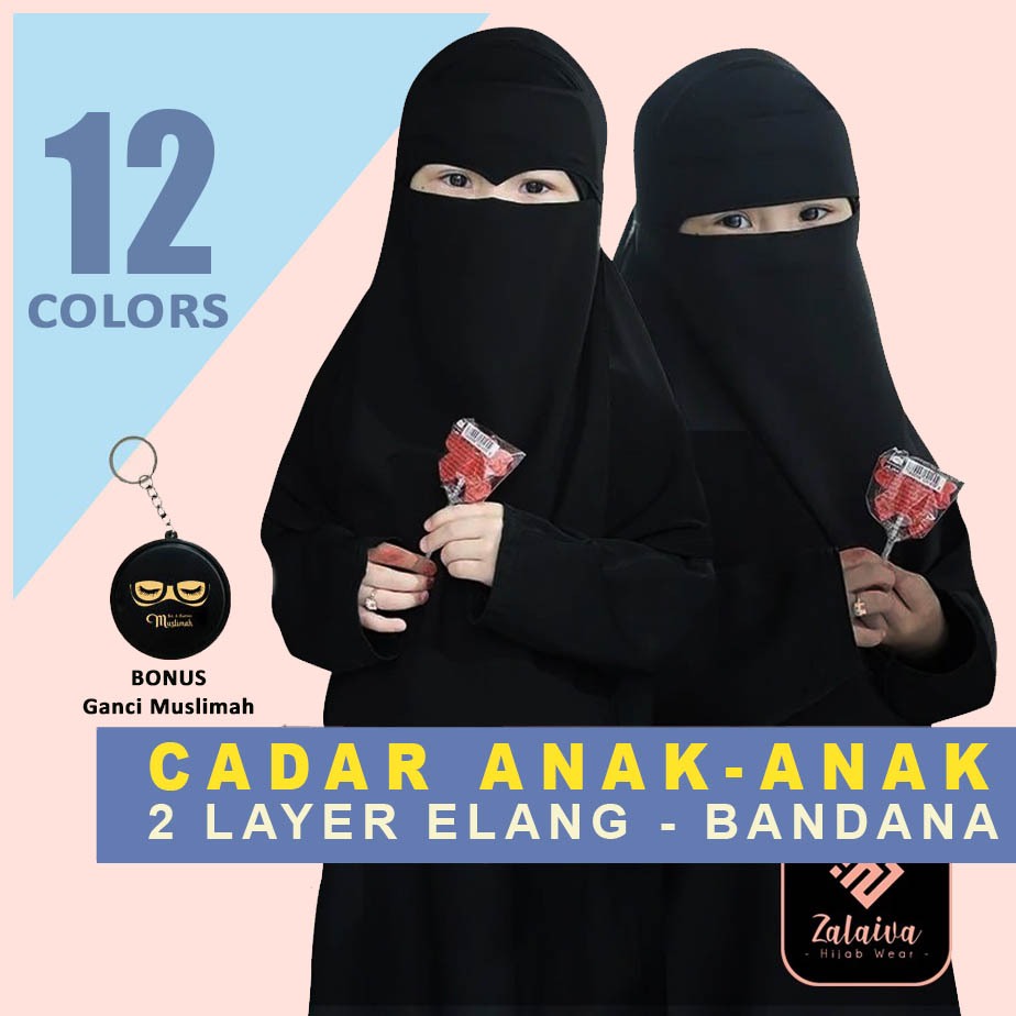 Jual Cadar Untuk Anak ( Bandana dan Elang ) Niqab 2 Layer Tanpa Jahitan Bawah Mata | Shopee ...