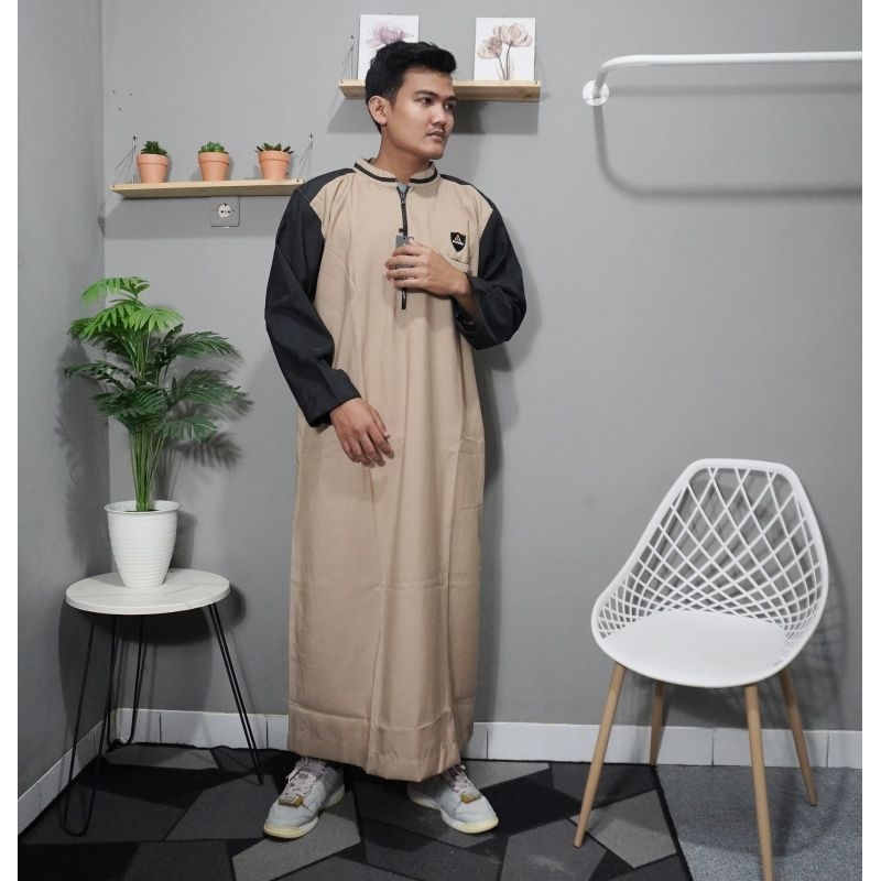 Jual Jubah Pria Bahan Oxford Premium / Jubah Koko Model Two Tone ...