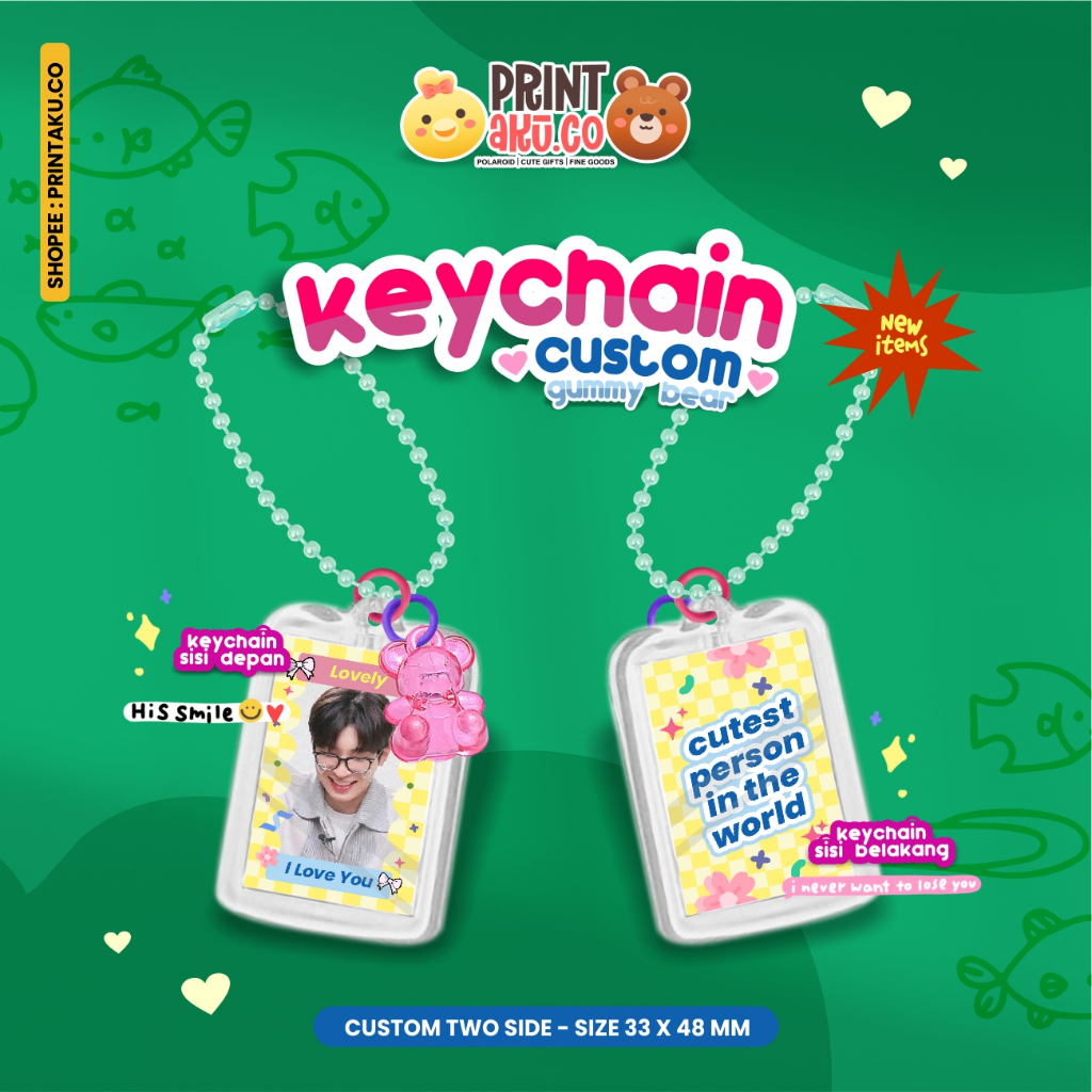 Jual [2 Sisi] Keychain Akrilik - Gantungan Kunci | Free Custom | Shopee ...