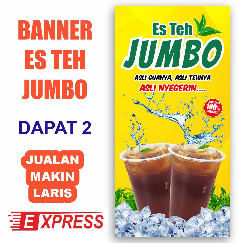 Jual Banner Spanduk Es Teh Jumbo Isi 2 Pcs Ukuran 50 x 100 | Shopee ...