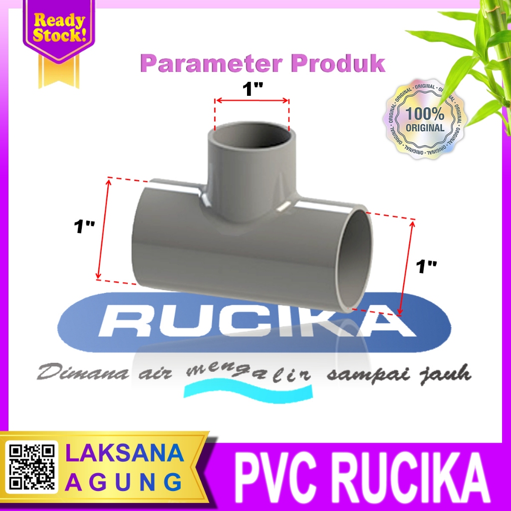 Jual Tee pvc Rucika 1 inch AW | Tee pipa Pvc 1 inch | Shopee Indonesia