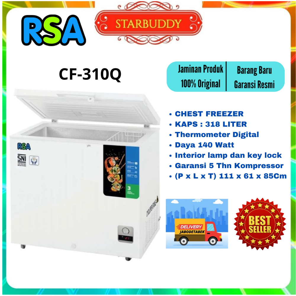 Jual CHEST FREEZER RSA CF-310Q KAPS 310 LITER Jabodetabek | Shopee ...