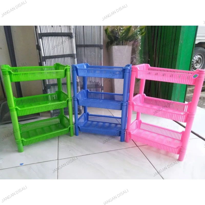 Jual Rak plastik dapur susun 3 plastik / rak plastik serbaguna / rak ...