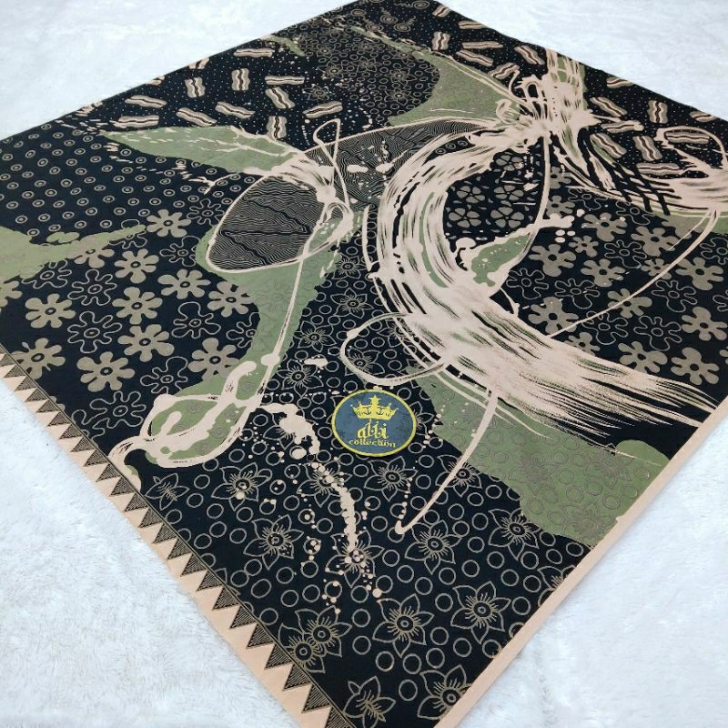 Jual BATIK KATUN ( sage green abstrak ) HALUS SANFORIS / KAIN BATIK ...
