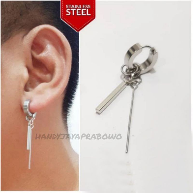 Jual anting pria wanita korea gantung anting tindik capit | Shopee ...