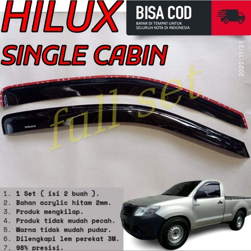 Jual Talang air slim cembung mobil Hilux single cabin 2005-2015 | Shopee Indonesia