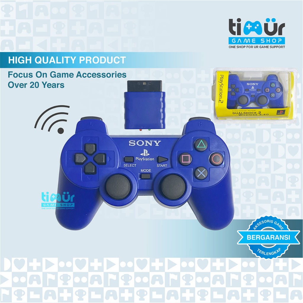 Jual Stik Stick PS2 Wireless Ori Original Pabrik Warna Biru | Shopee ...