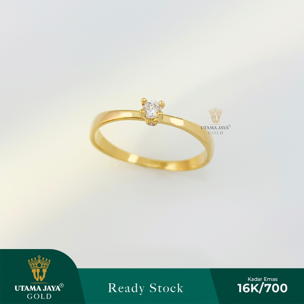 Jual Cincin model minimalis mata satu + mata samping | Shopee Indonesia